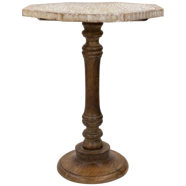 Northlight Solid Wood Pedestal End Table - Wayfair Canada
